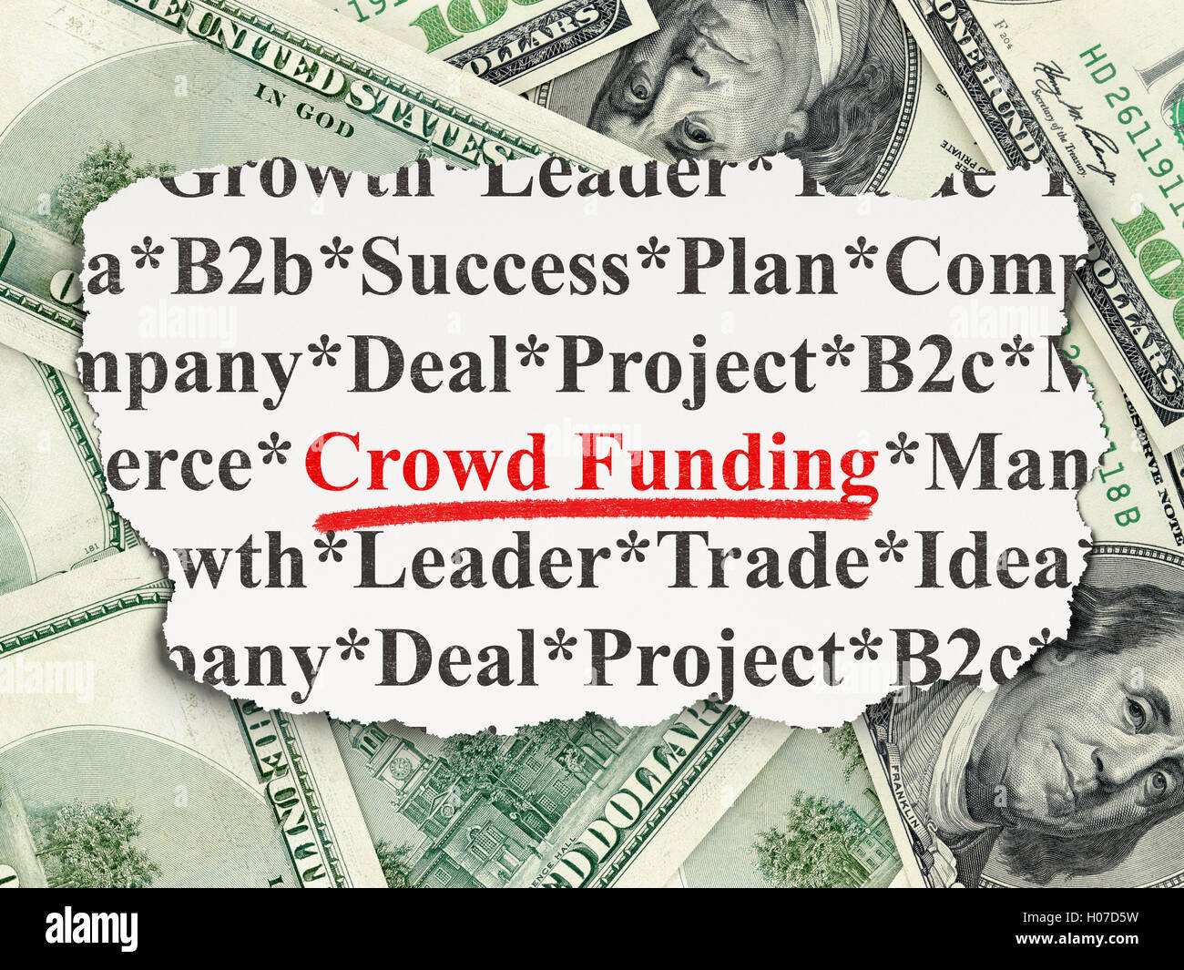 Finance concept: Crowd Funding on Money background Stock Photo - Alamy