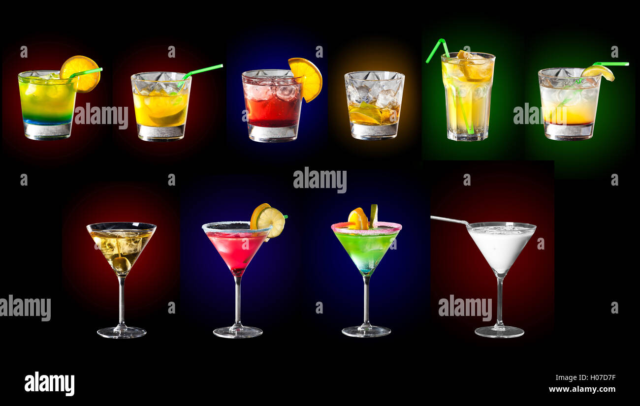 Set of colorfull coctails Stock Photo - Alamy