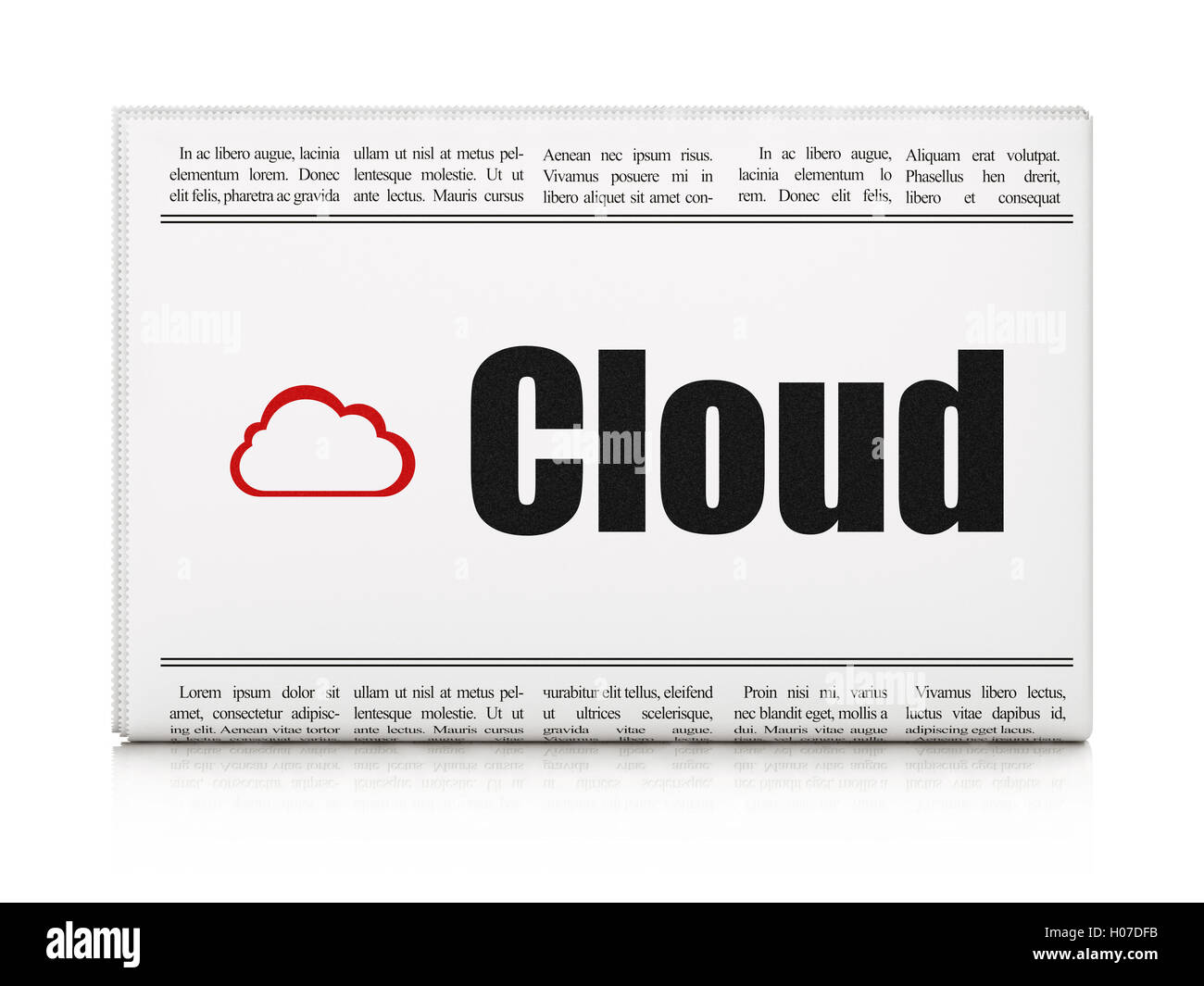 Cloud computing concept: newspaper with Cloud and Cloud Stock Photo - Alamy