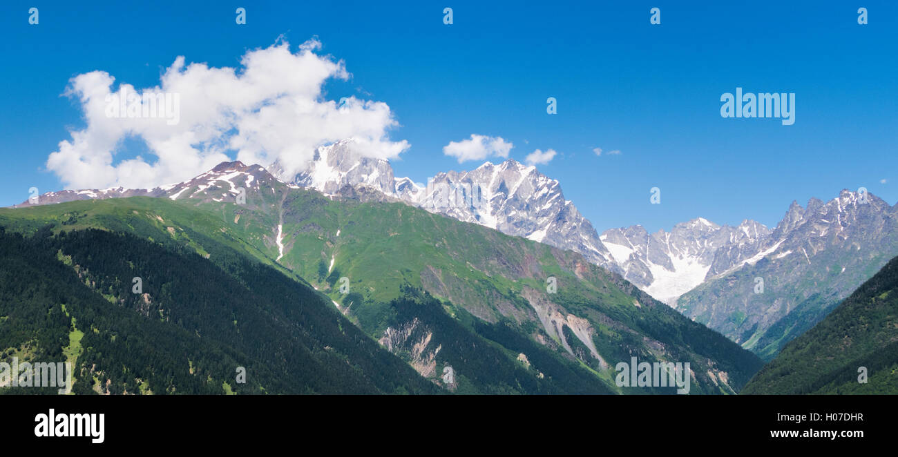 mountains, green, peaks, Georgia, Svanetia Stock Photo - Alamy