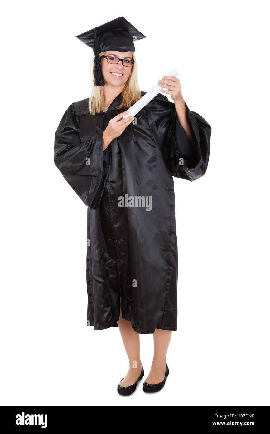 Beautiful female student graduating Stock Photo - Alamy