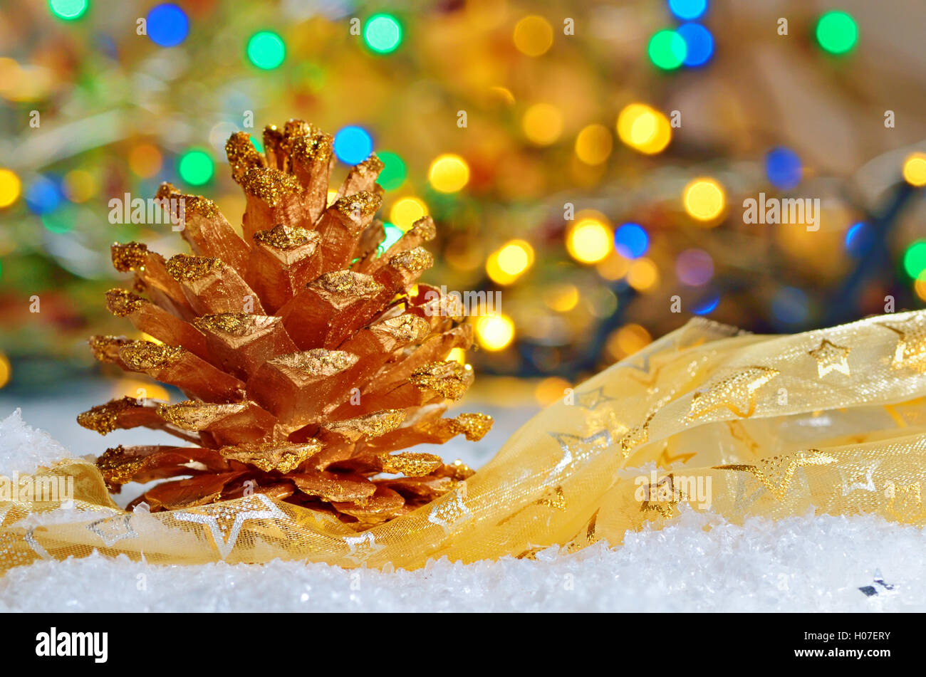 golden pine cone Stock Photo - Alamy