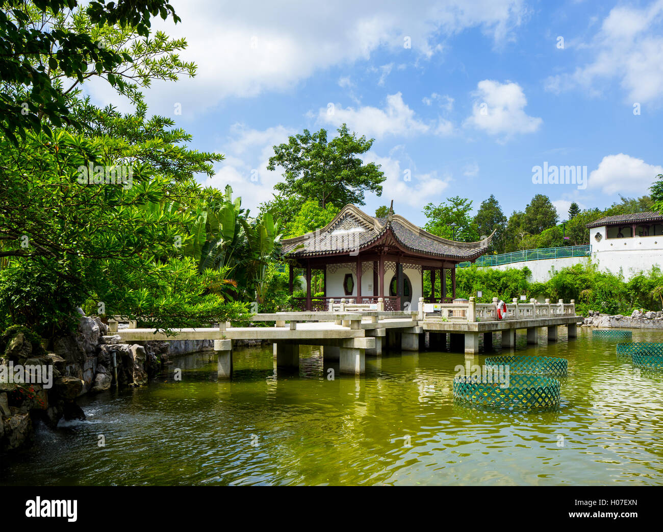 Traditional chinese pavilion in garden Stock Photo - Alamy