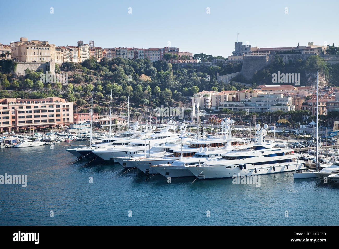 Row of yachts in Monaco Port Stock Photo - Alamy