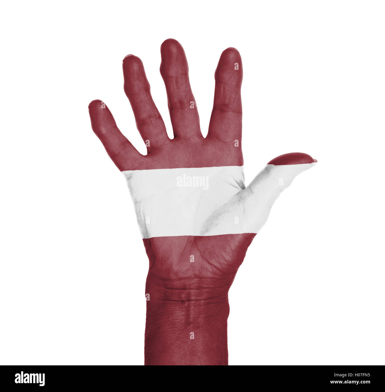 Palm of a woman hand, painted with flag Stock Photo - Alamy