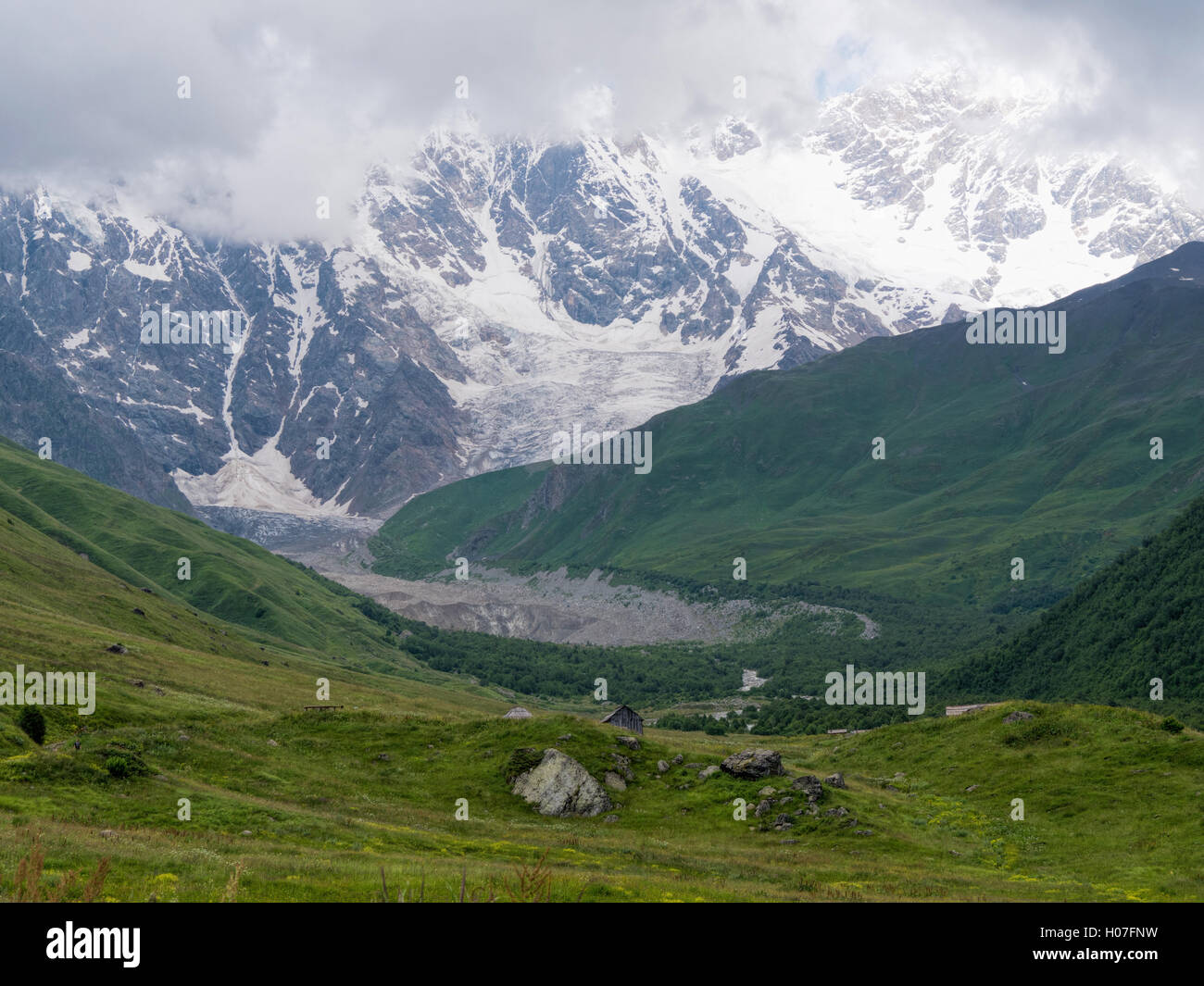 mountains, green, peaks, Georgia, Svanetia Stock Photo - Alamy