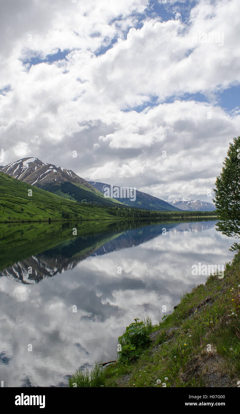 A still, sunny day in Alaska created the perfect reflections in a lake ...