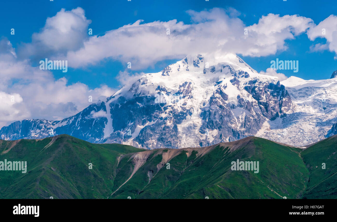 mountains, green, peaks, Georgia, Svanetia Stock Photo - Alamy