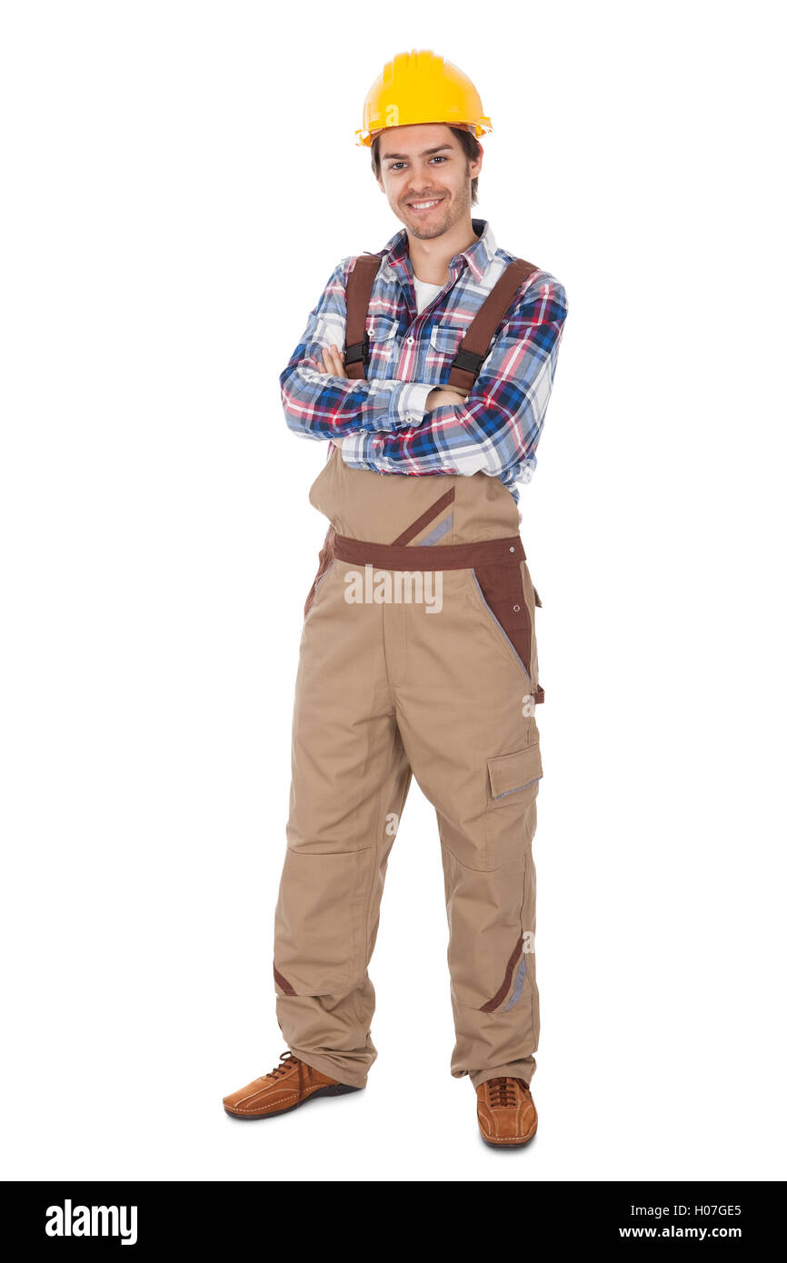 Electrician wearing hard hat safety Cut Out Stock Images & Pictures - Alamy