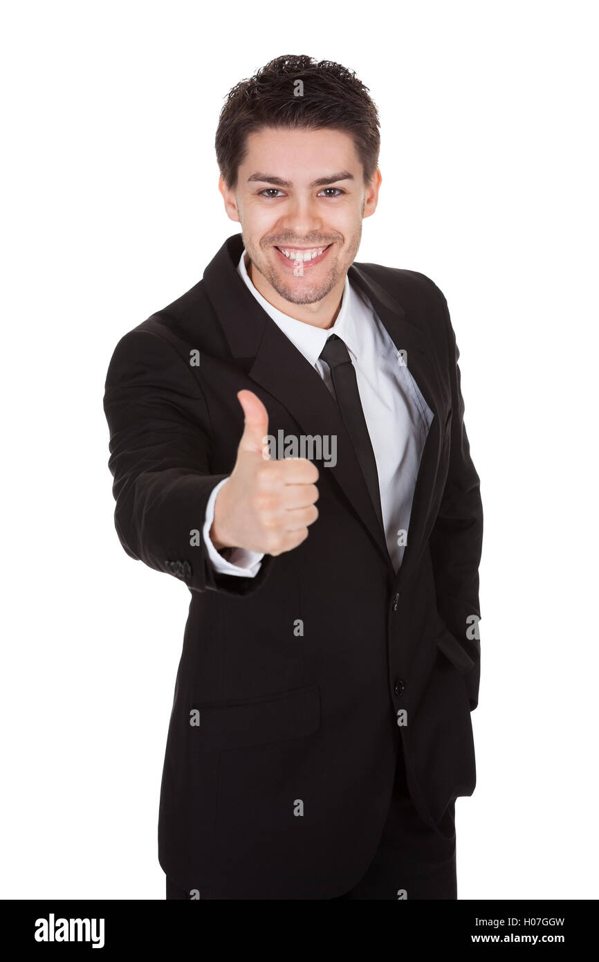 Portrait of excited businessman Stock Photo - Alamy