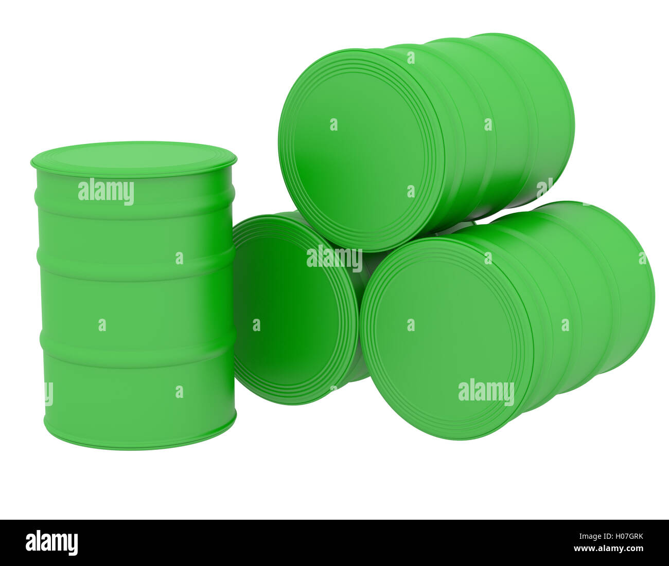 Green barrels natural fuel Stock Photo - Alamy