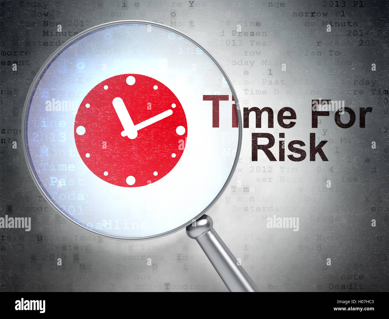 Time concept: Clock and Time For Risk with optical glass Stock Photo ...