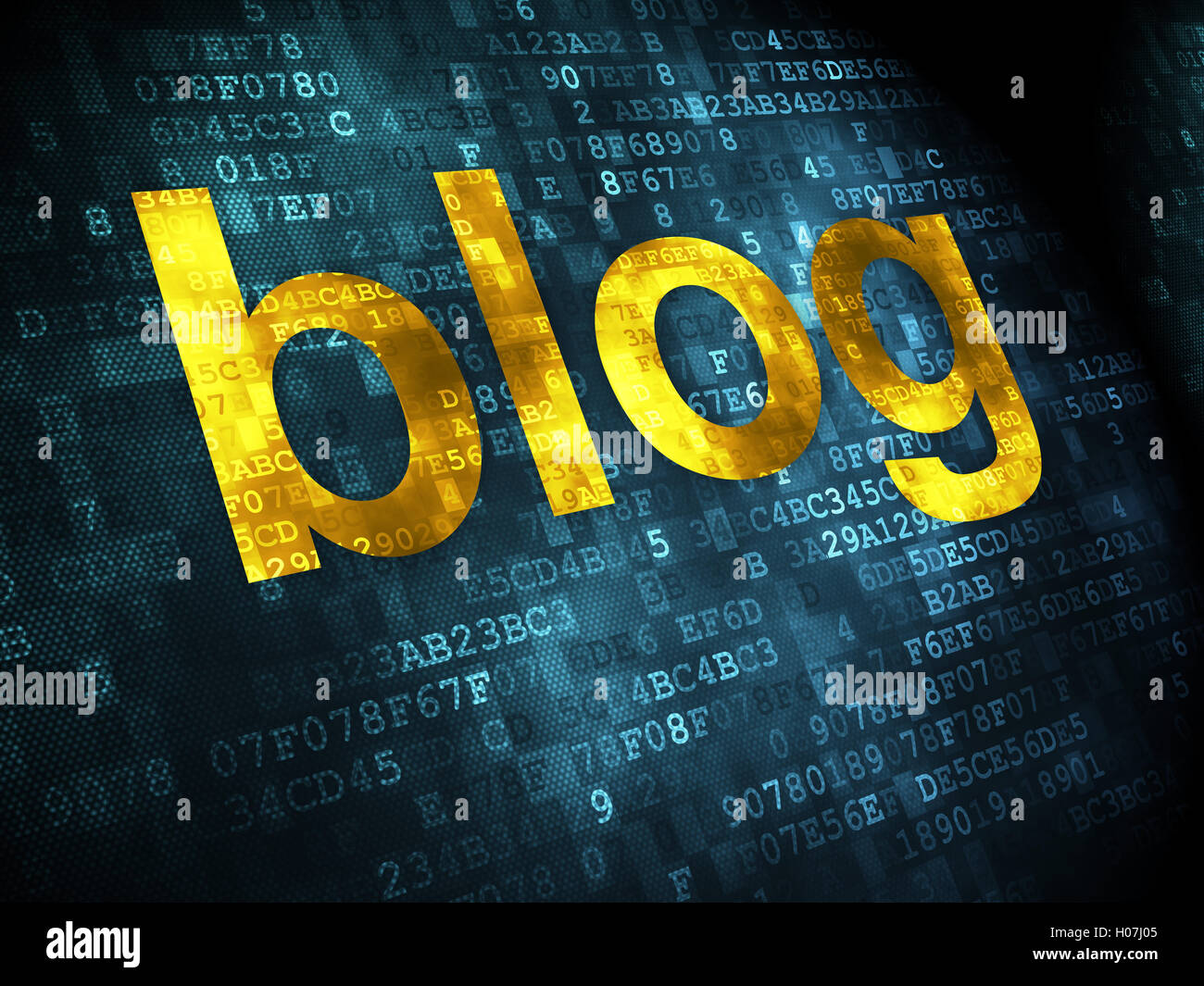 SEO web development concept: Blog on digital background Stock Photo - Alamy