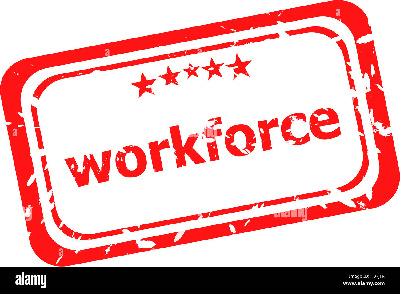 workforce on red rubber stamp over a white background Stock Photo - Alamy