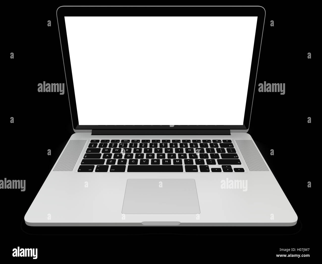 Laptop with white screen Stock Photo - Alamy
