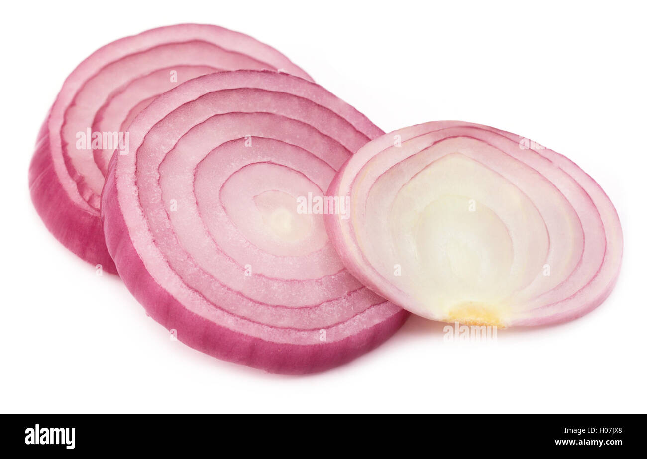 Sliced onion over white background Stock Photo - Alamy
