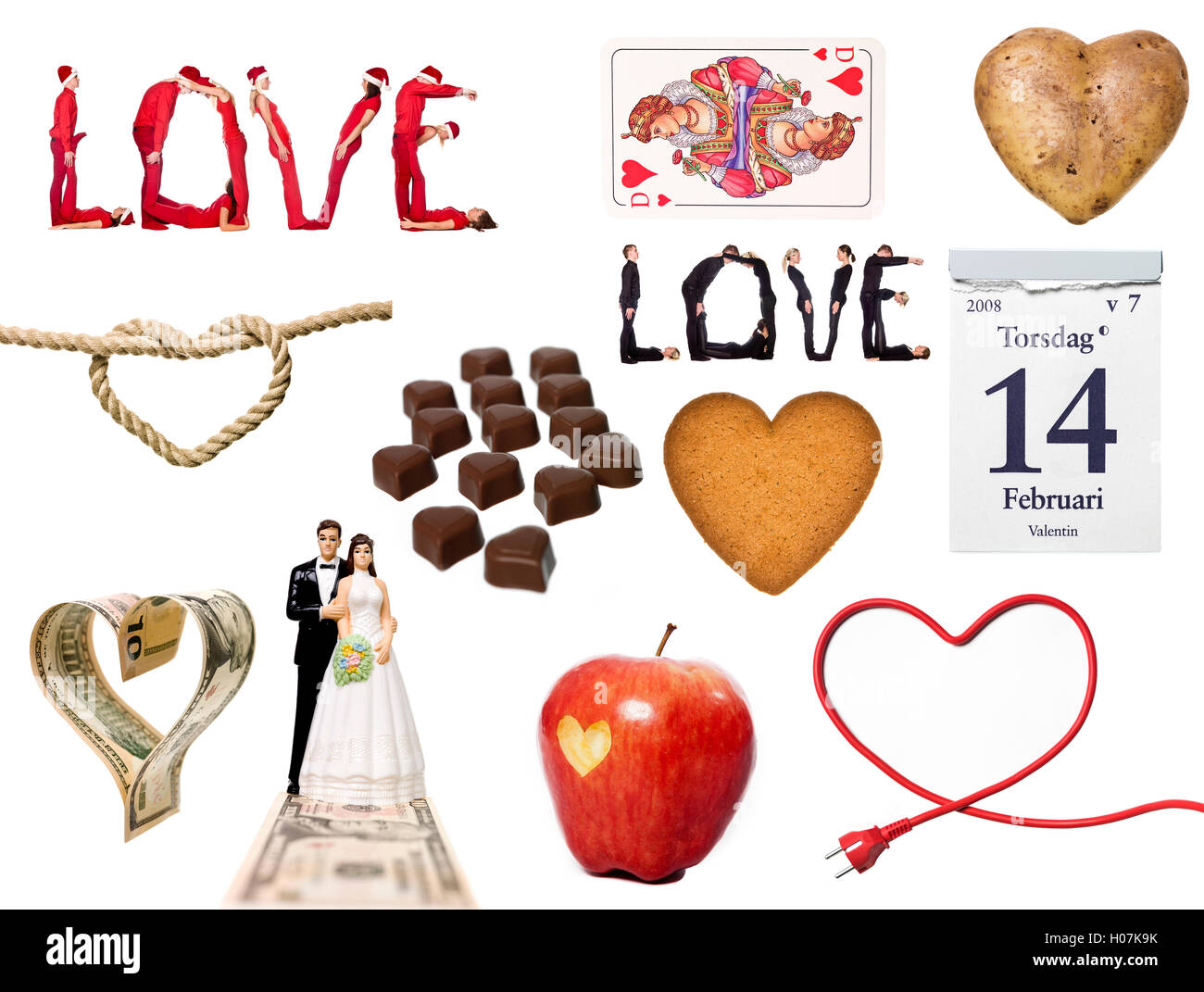 Love Symbol collage Stock Photo - Alamy