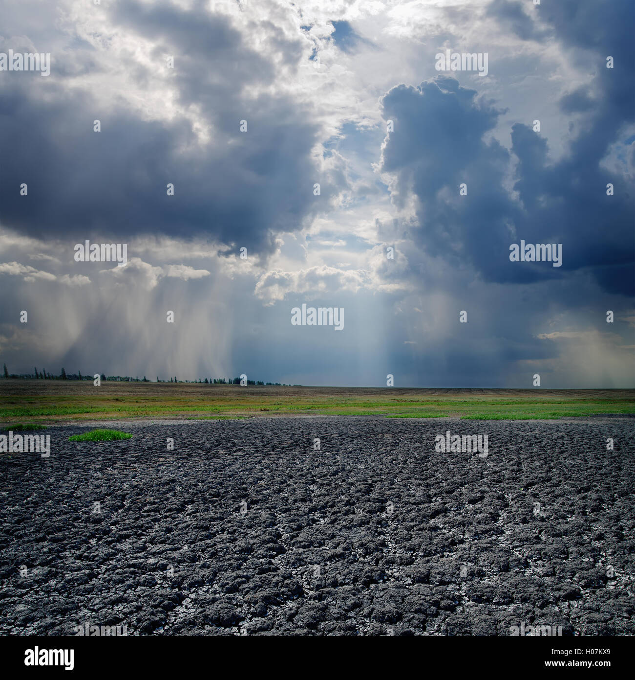 drought land and dramatic sky with clouds Stock Photo - Alamy