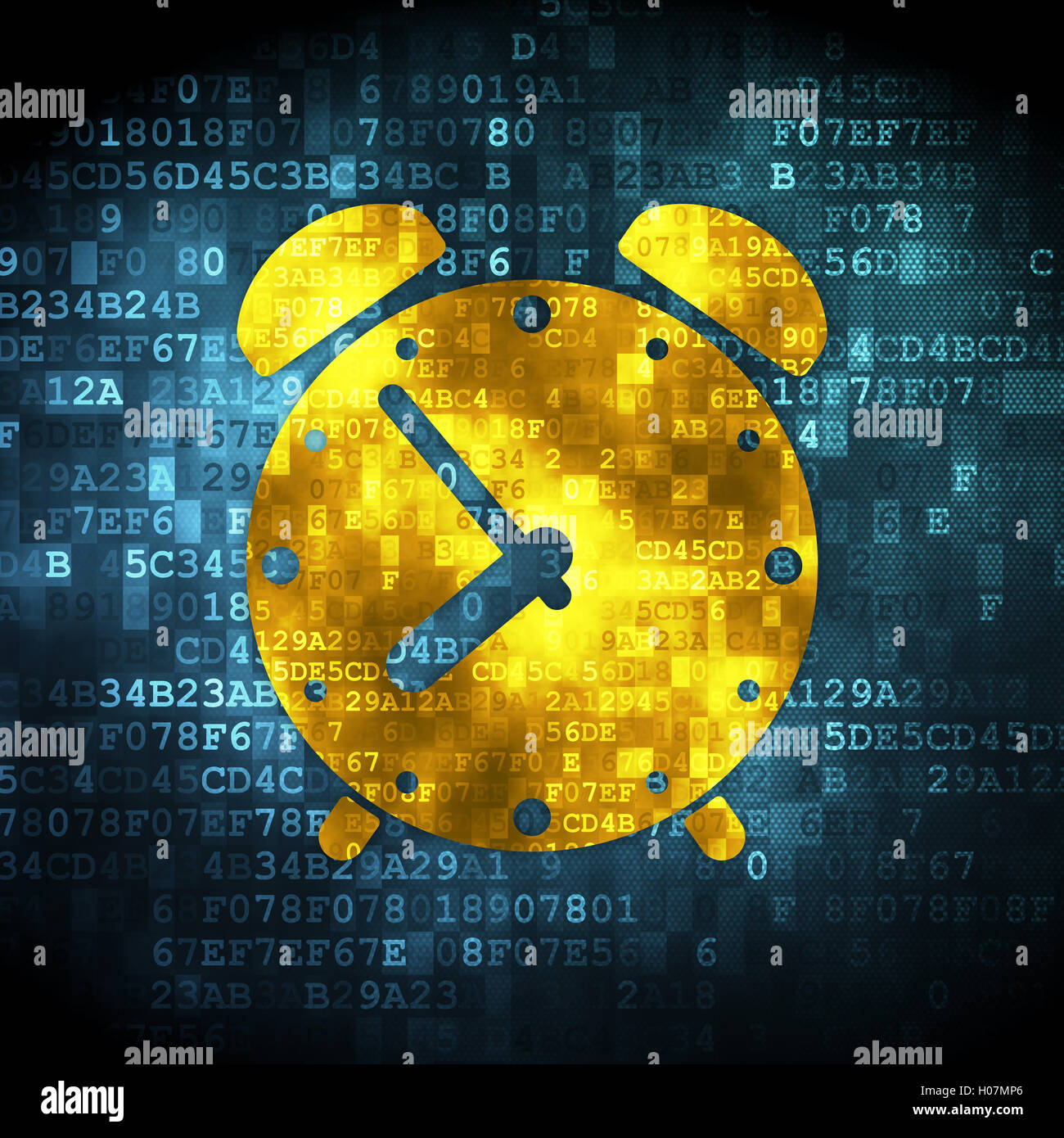 Time concept: Alarm Clock on digital background Stock Photo - Alamy