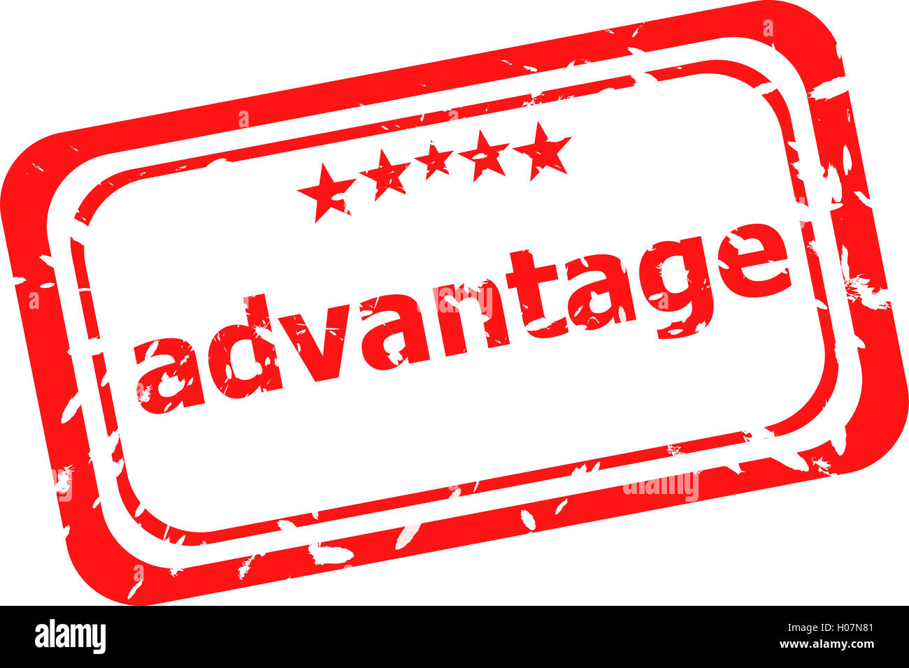 red rubber stamp with advantage word Stock Photo - Alamy