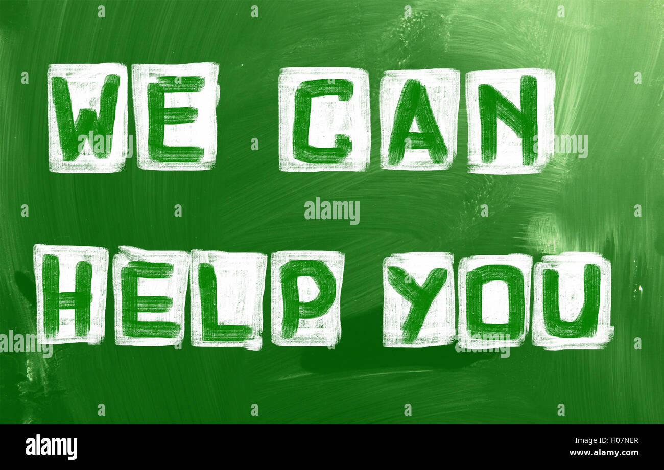 We Can Help You Concept Stock Photo - Alamy