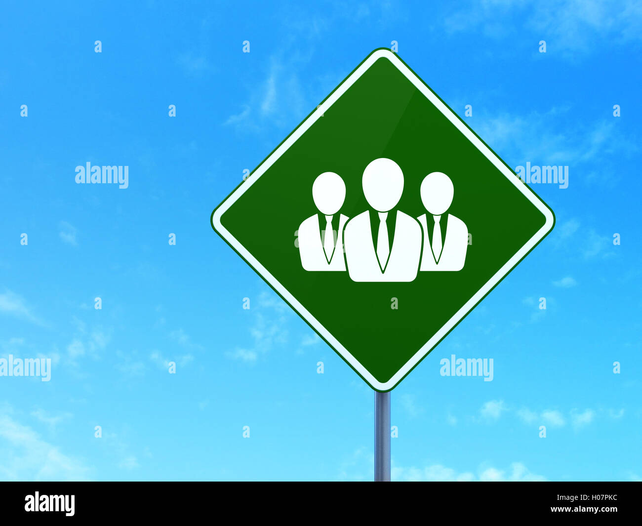 Marketing concept: Business People on road sign background Stock Photo ...