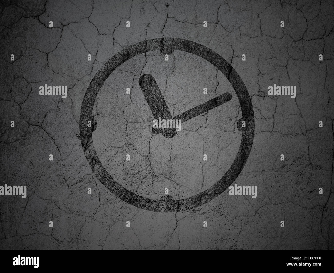 Time concept: Clock on grunge wall background Stock Photo - Alamy