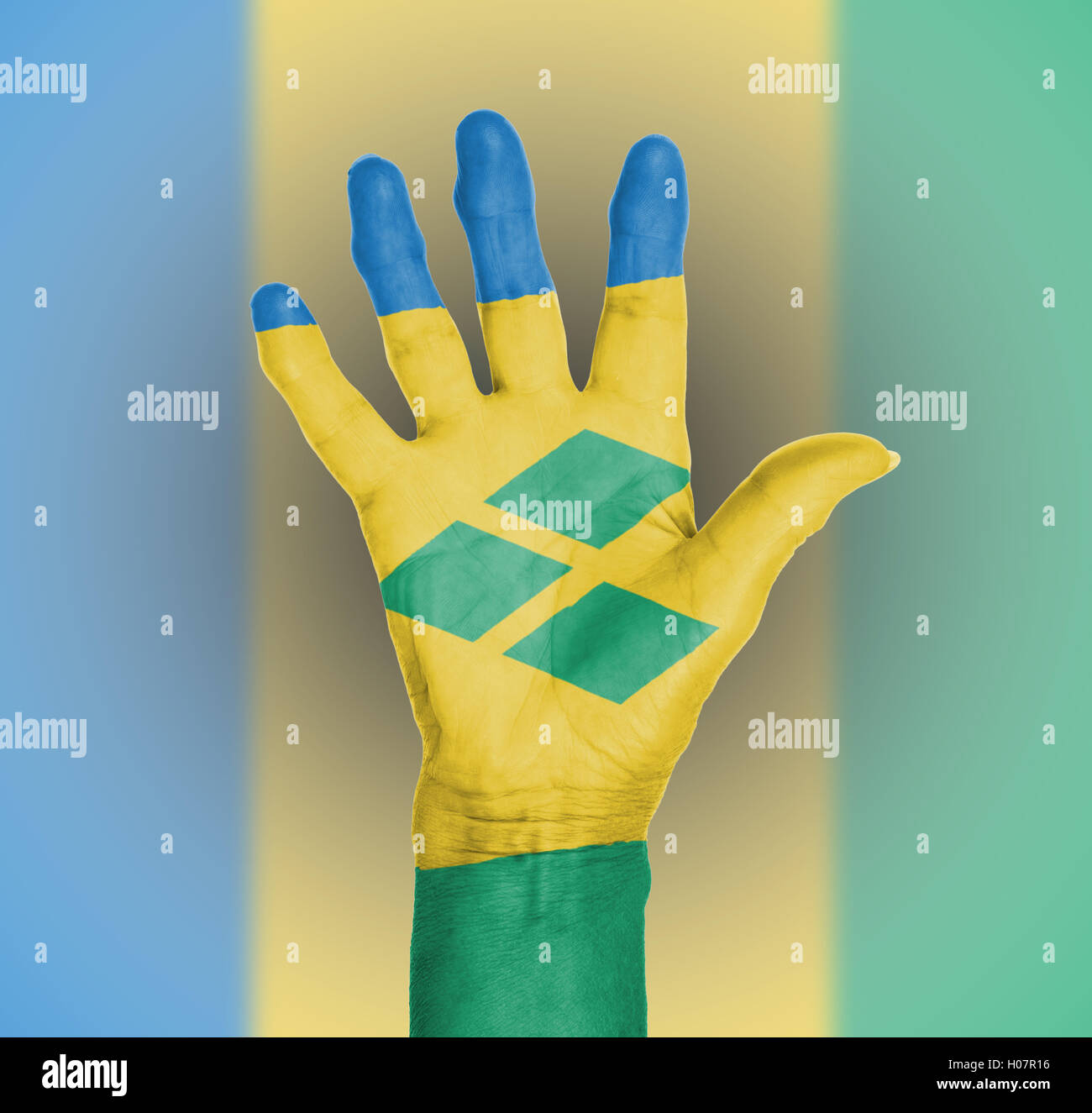 Painted flag saint vincent grenadines hi-res stock photography and ...