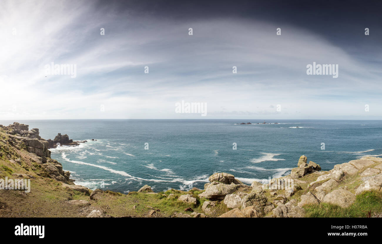 seascape image of lands end in cornwall Stock Photo - Alamy