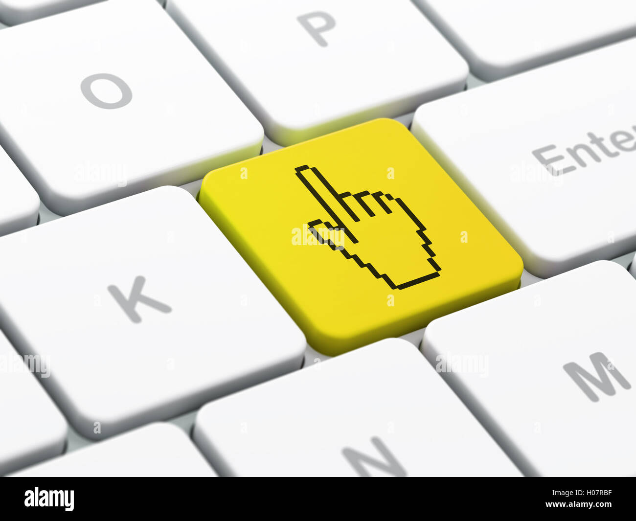 Web development concept: Mouse Cursor on computer keyboard background ...