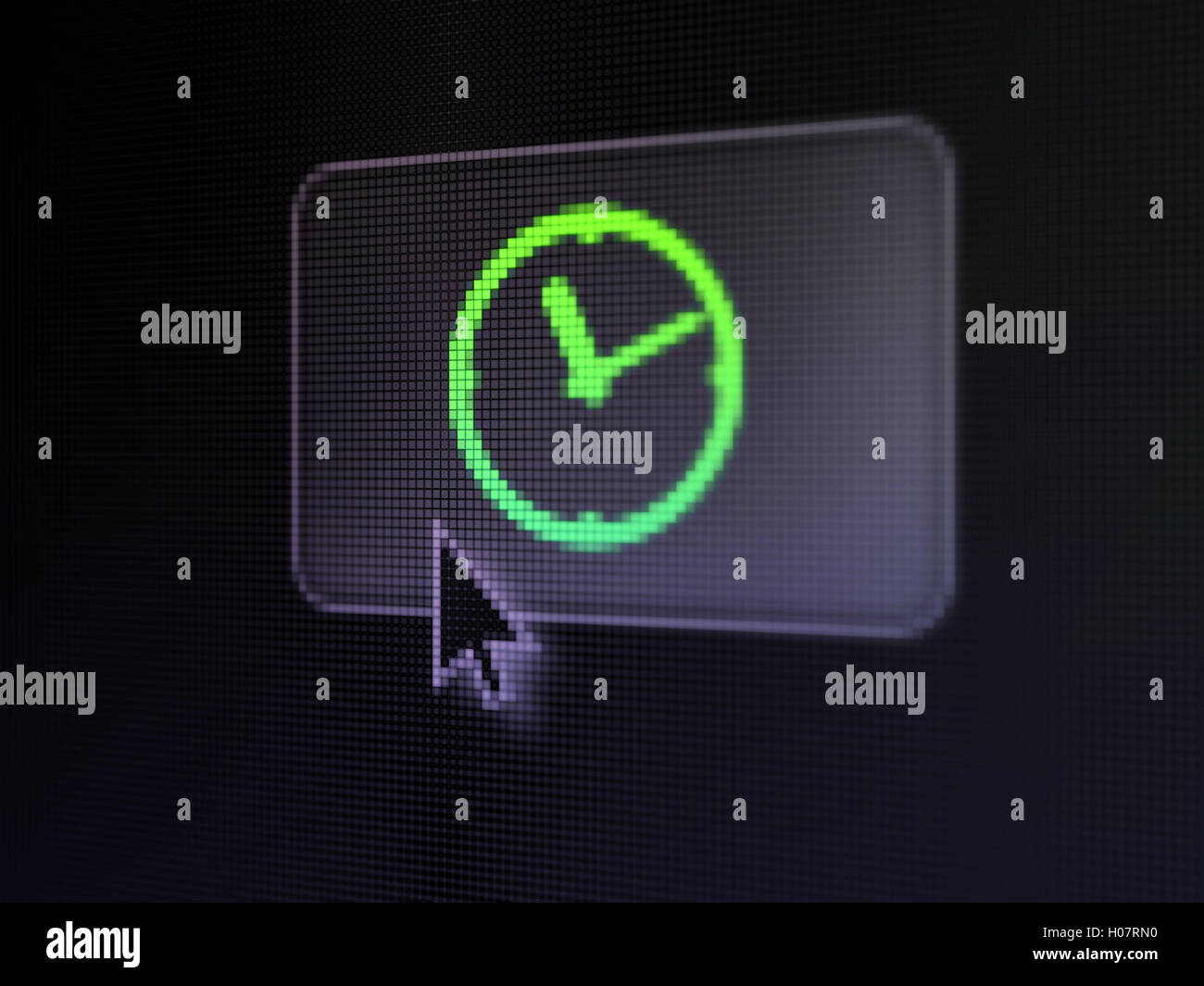 Timeline concept: Clock on digital button background Stock Photo - Alamy