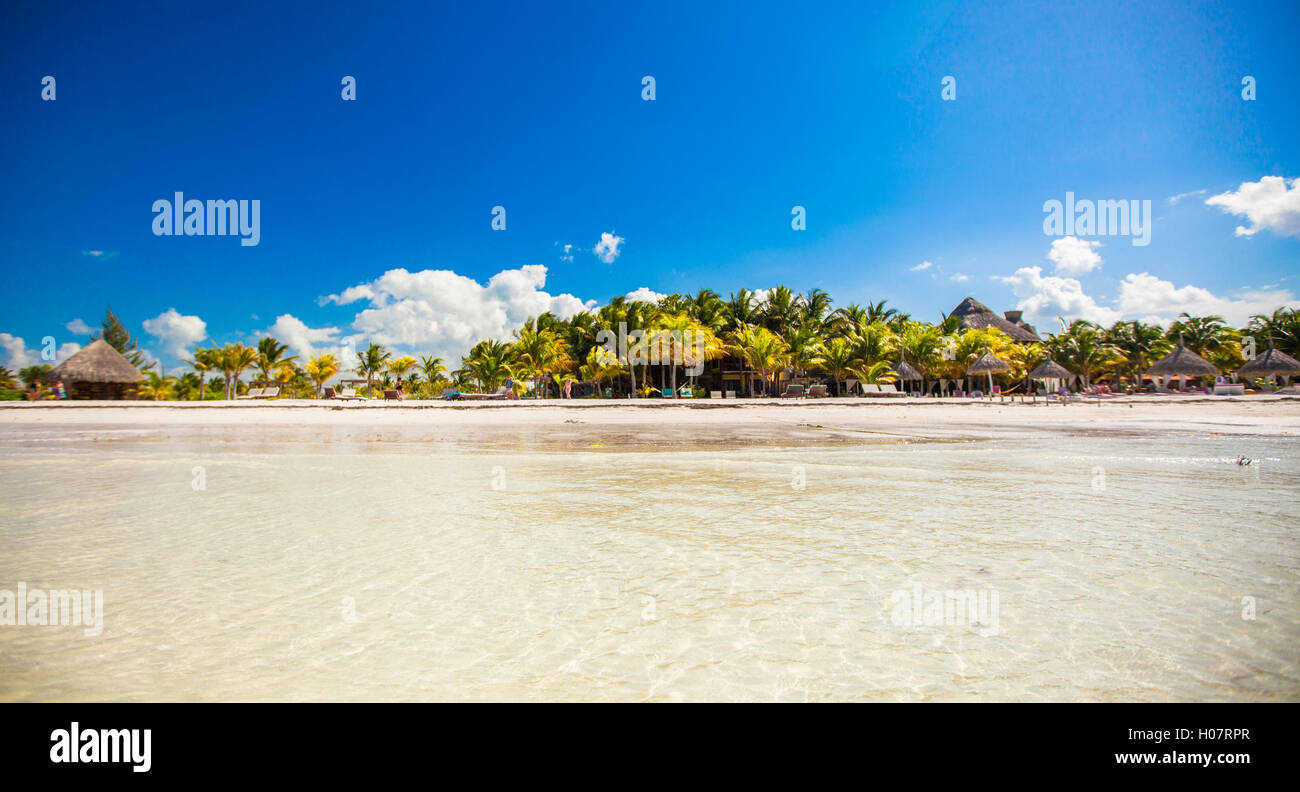 Tropical deserted perfect beach on island Stock Photo - Alamy