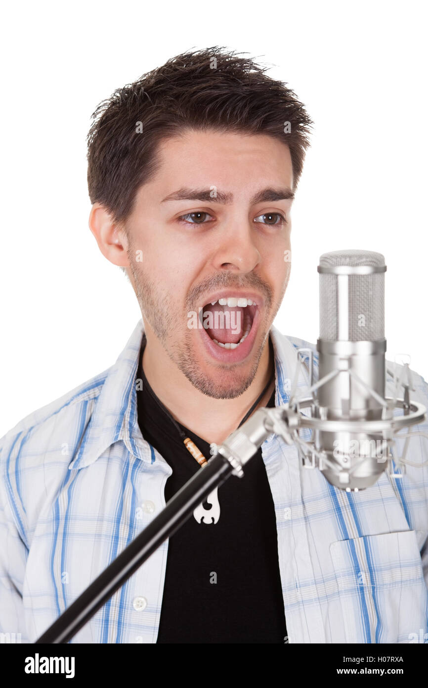 Singer and microphone Stock Photo - Alamy