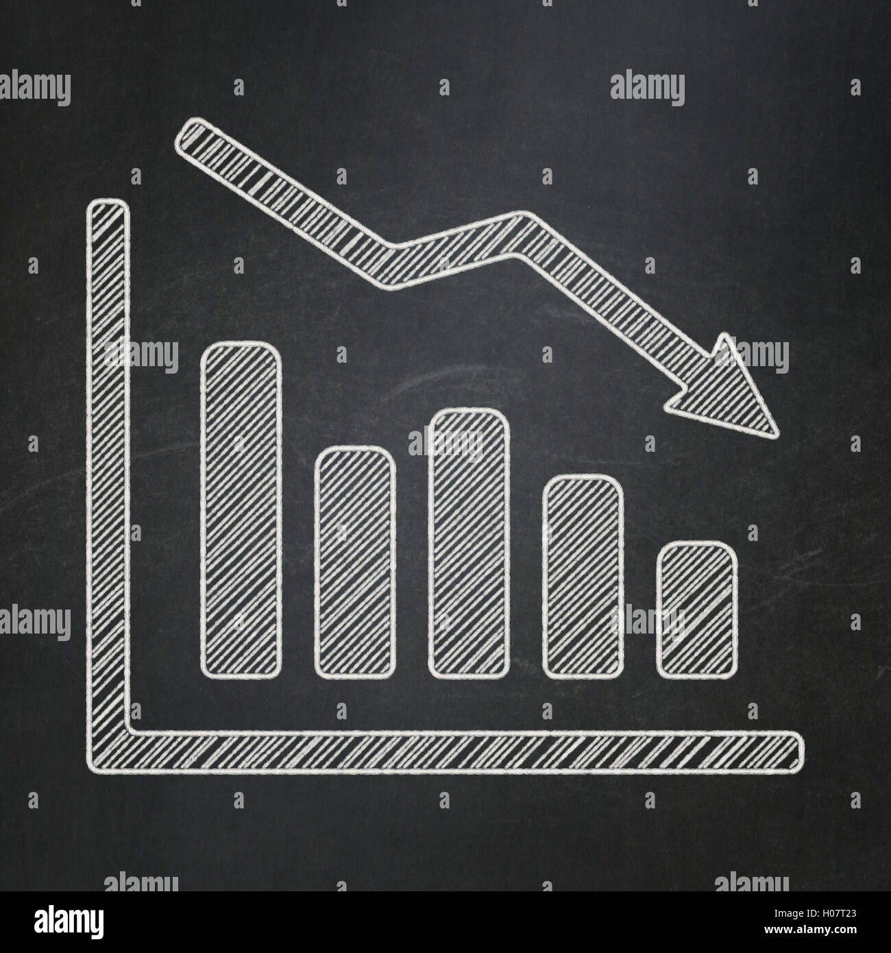 Advertising concept: Decline Graph on chalkboard background Stock Photo ...