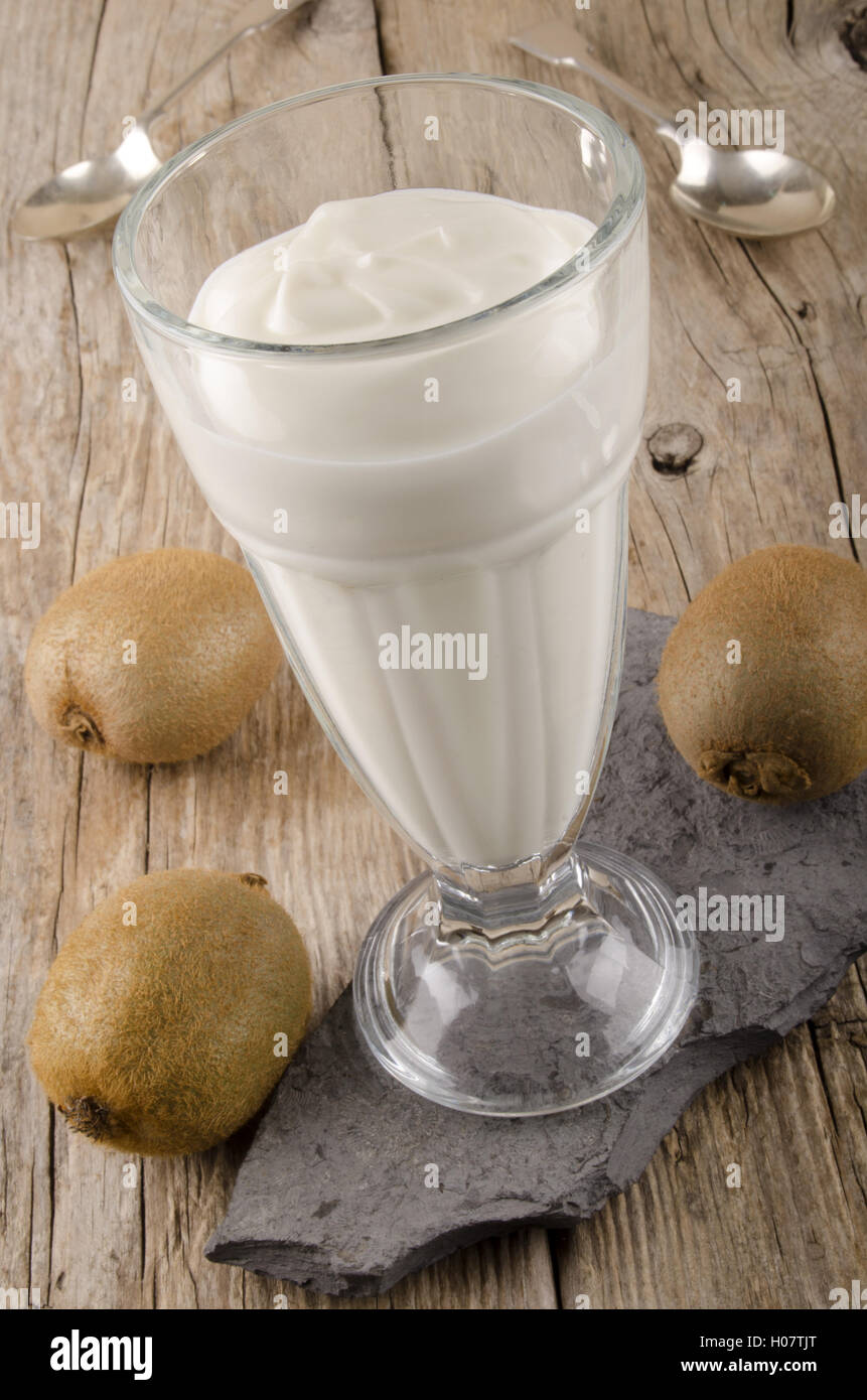 greek yogurt in a large glass Stock Photo - Alamy