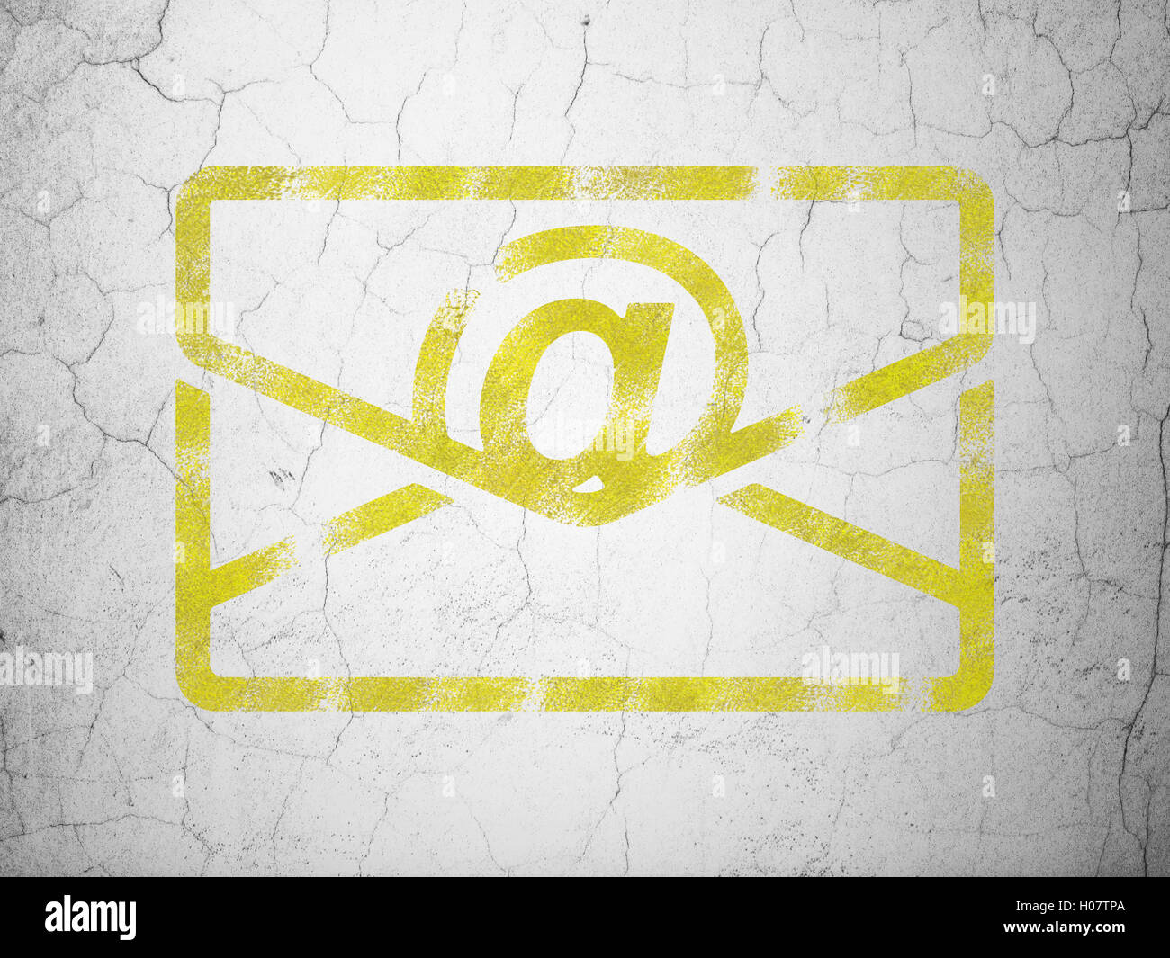 Finance concept: Email on wall background Stock Photo - Alamy