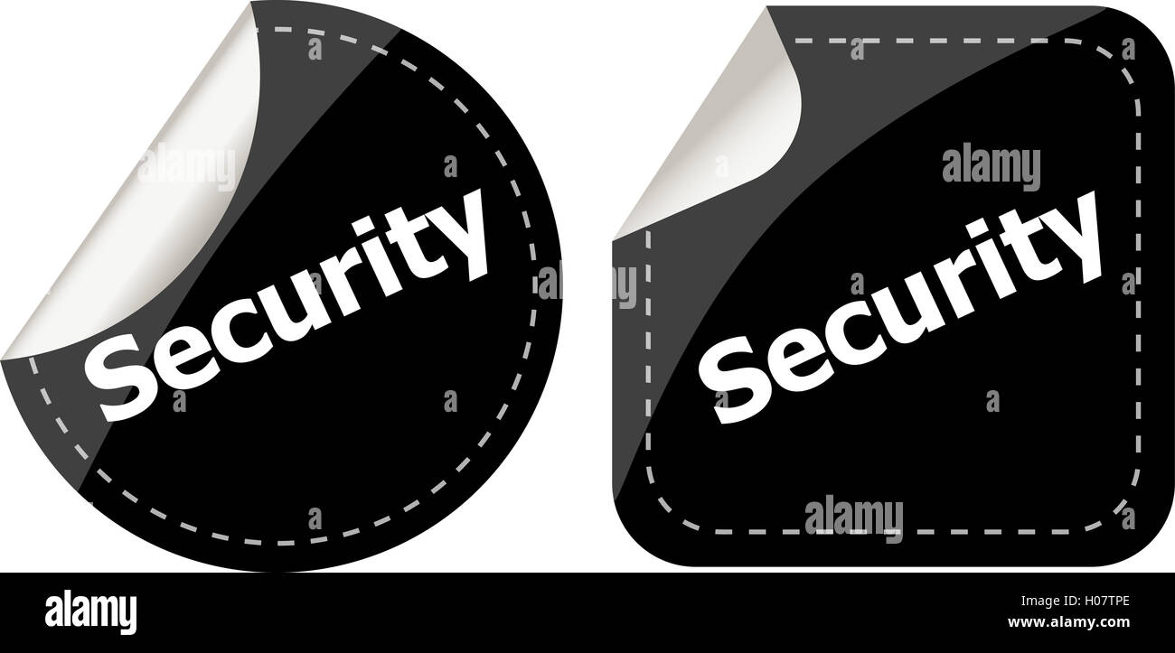 business security black stickers label tag set Stock Photo - Alamy