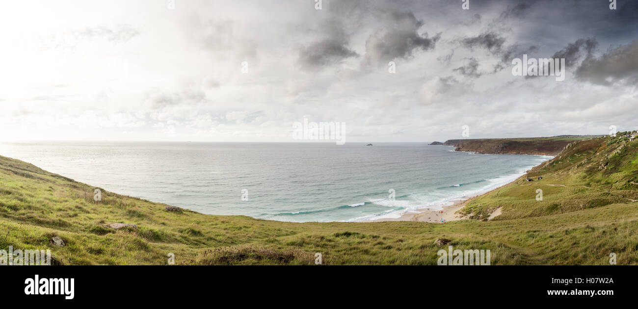 landscape image of sennen cove in cornwall Stock Photo - Alamy