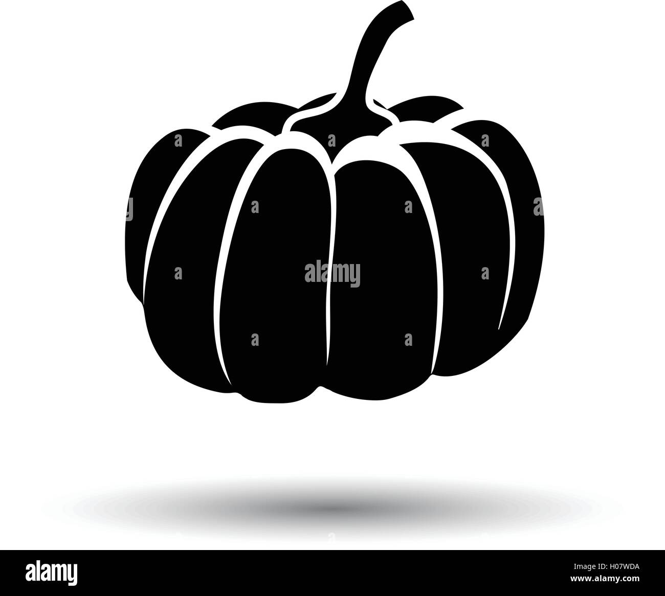 Pumpkin icon. White background with shadow design. Vector illustration ...