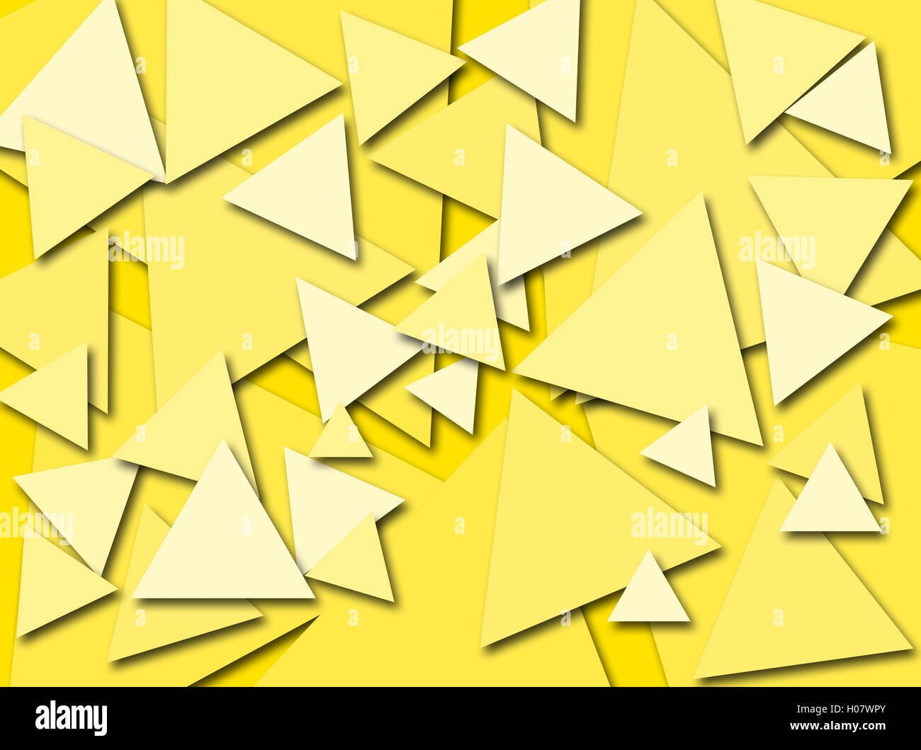 Triangle Tones Yellow 3D Stock Photo - Alamy