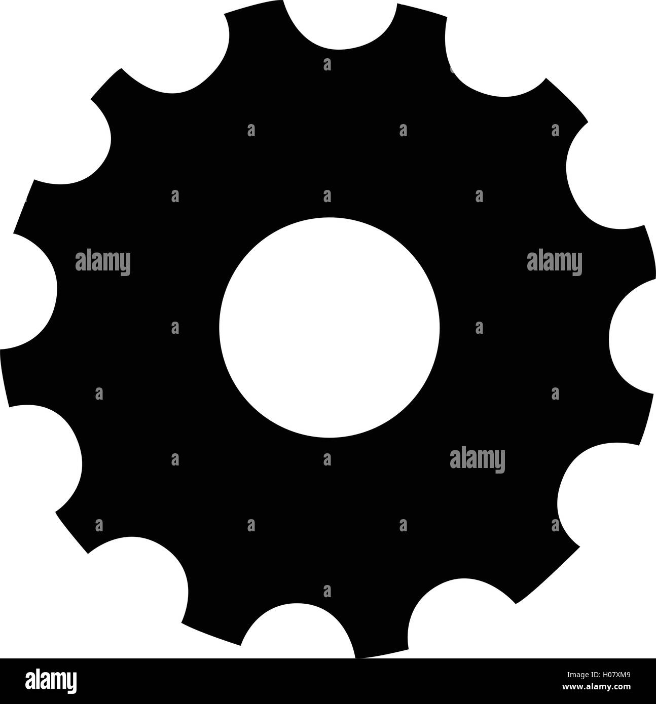 Isolated silhouette of a gear piece, Vector illustration Stock Vector ...