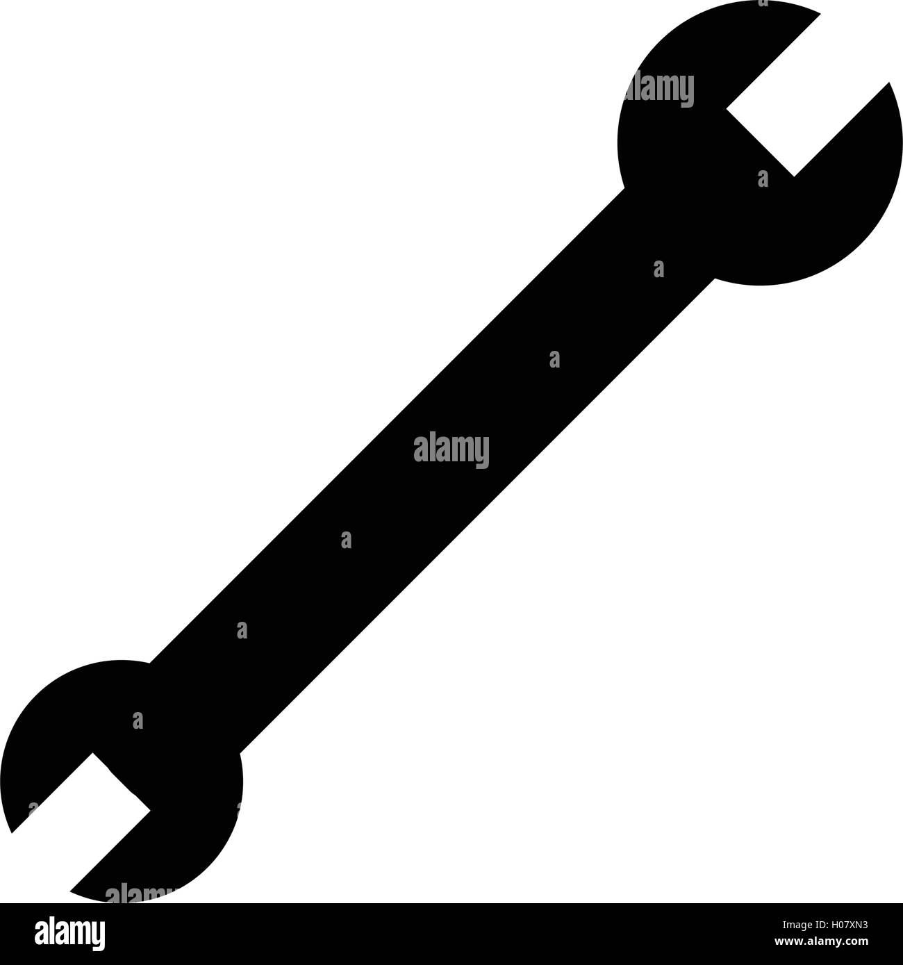 Isolated silhouette of a wrench, Vector illustration Stock Vector Image ...