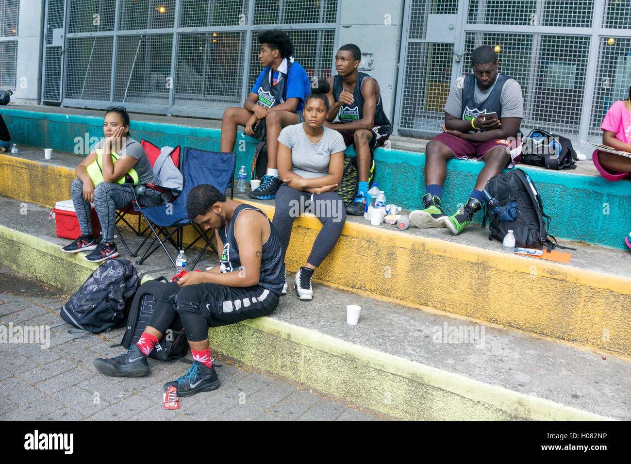 Group Of Black Teenagers Hanging Out