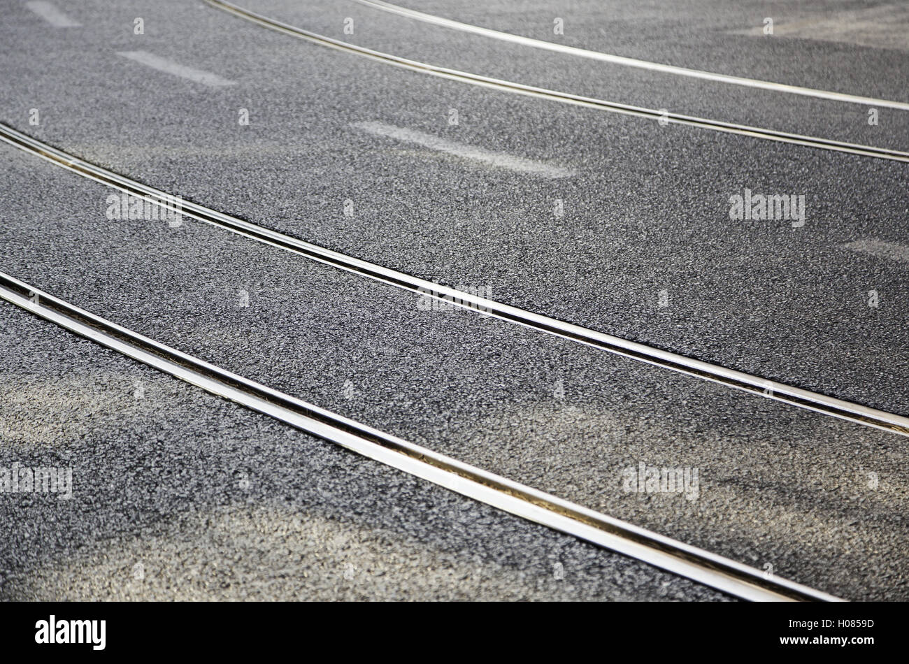 Old tram routes, details of urban transport in the city Stock Photo - Alamy