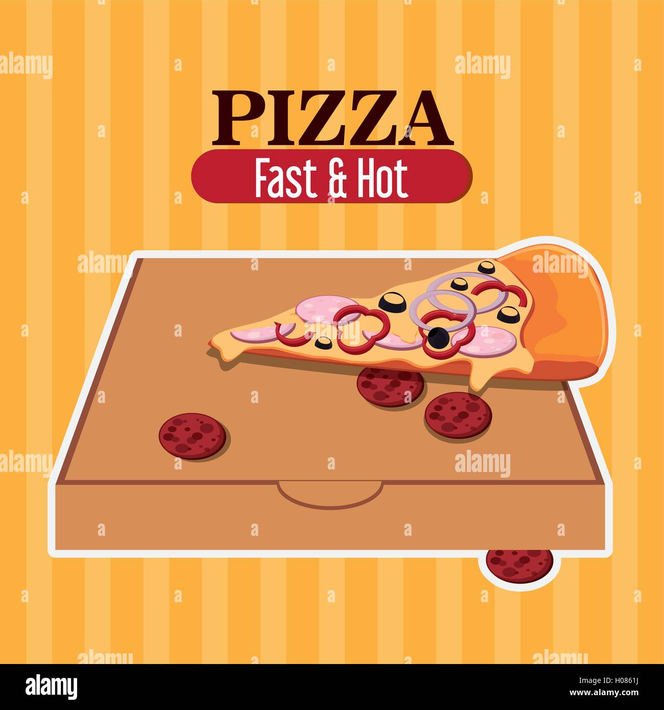 Pizza pie and carton box design Stock Vector Image & Art - Alamy