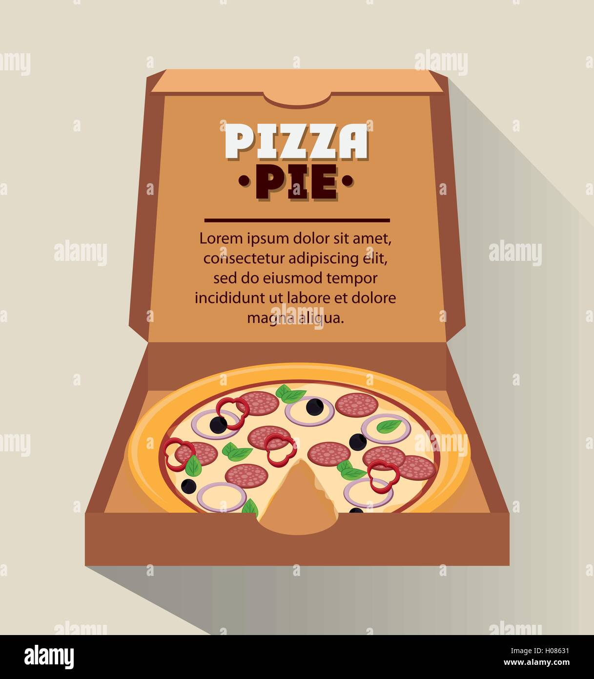 Pizza pie and carton box design Stock Vector Image & Art - Alamy
