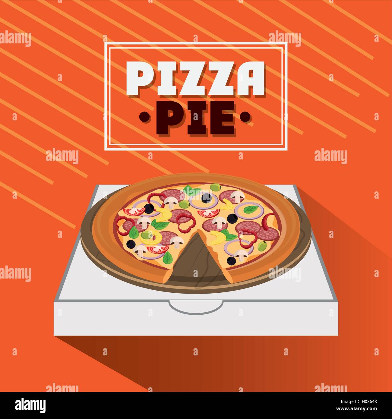 Pizza pie and carton box design Stock Vector Image & Art - Alamy