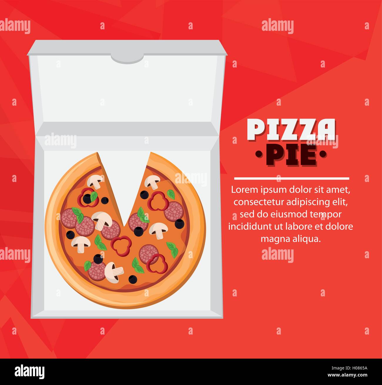 Pizza pie and carton box design Stock Vector Image & Art - Alamy