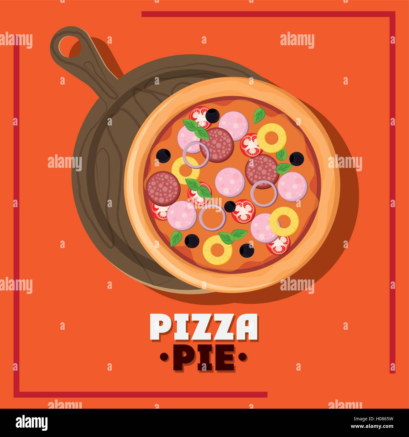 Pizza pie with plate and fast food design Stock Vector Image & Art - Alamy