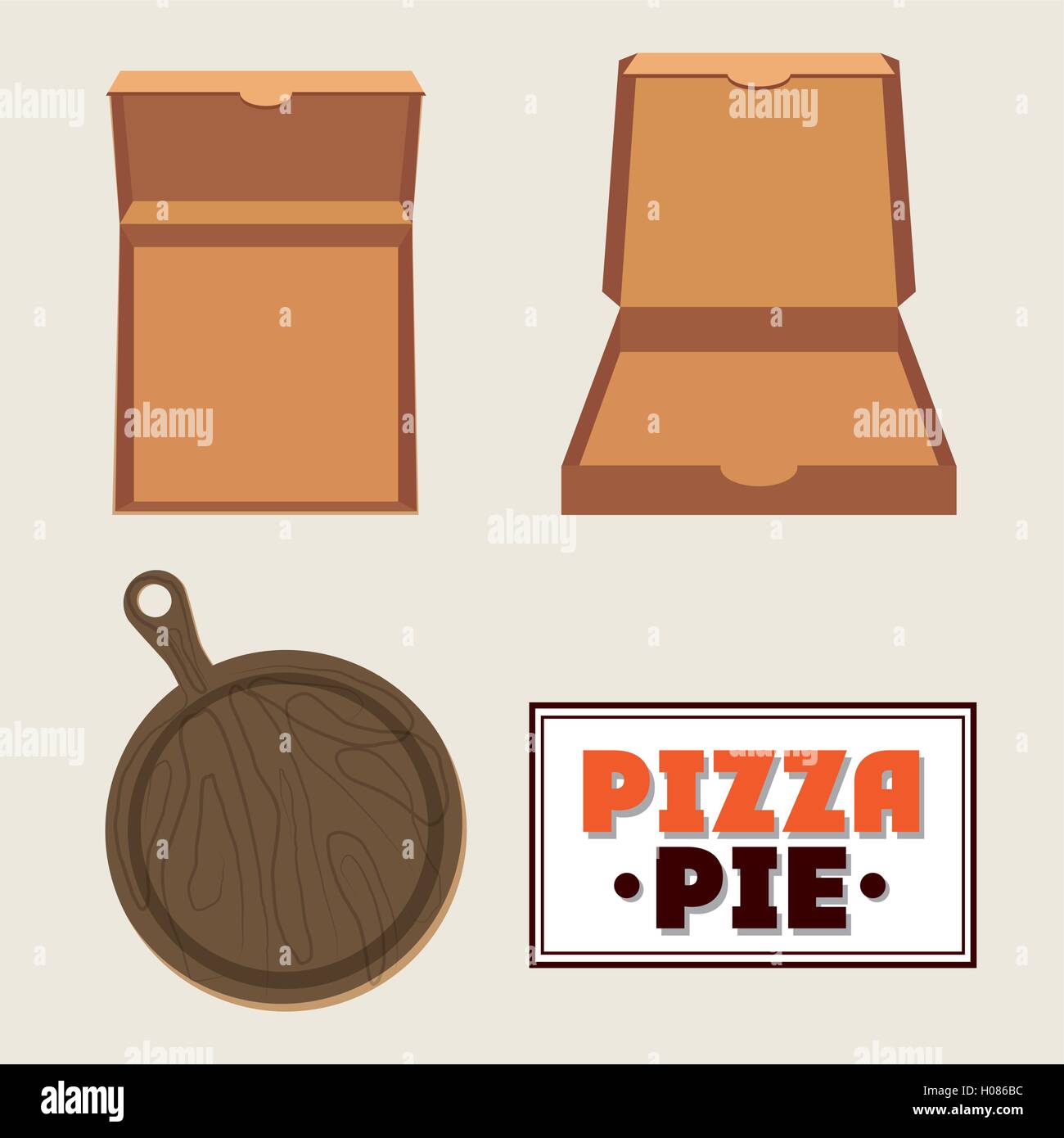 Pizza pie and carton box design Stock Vector Image & Art - Alamy